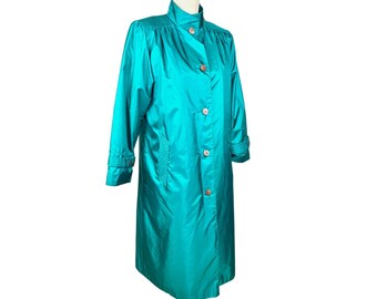 Long Teal Trench Coat - Etsy