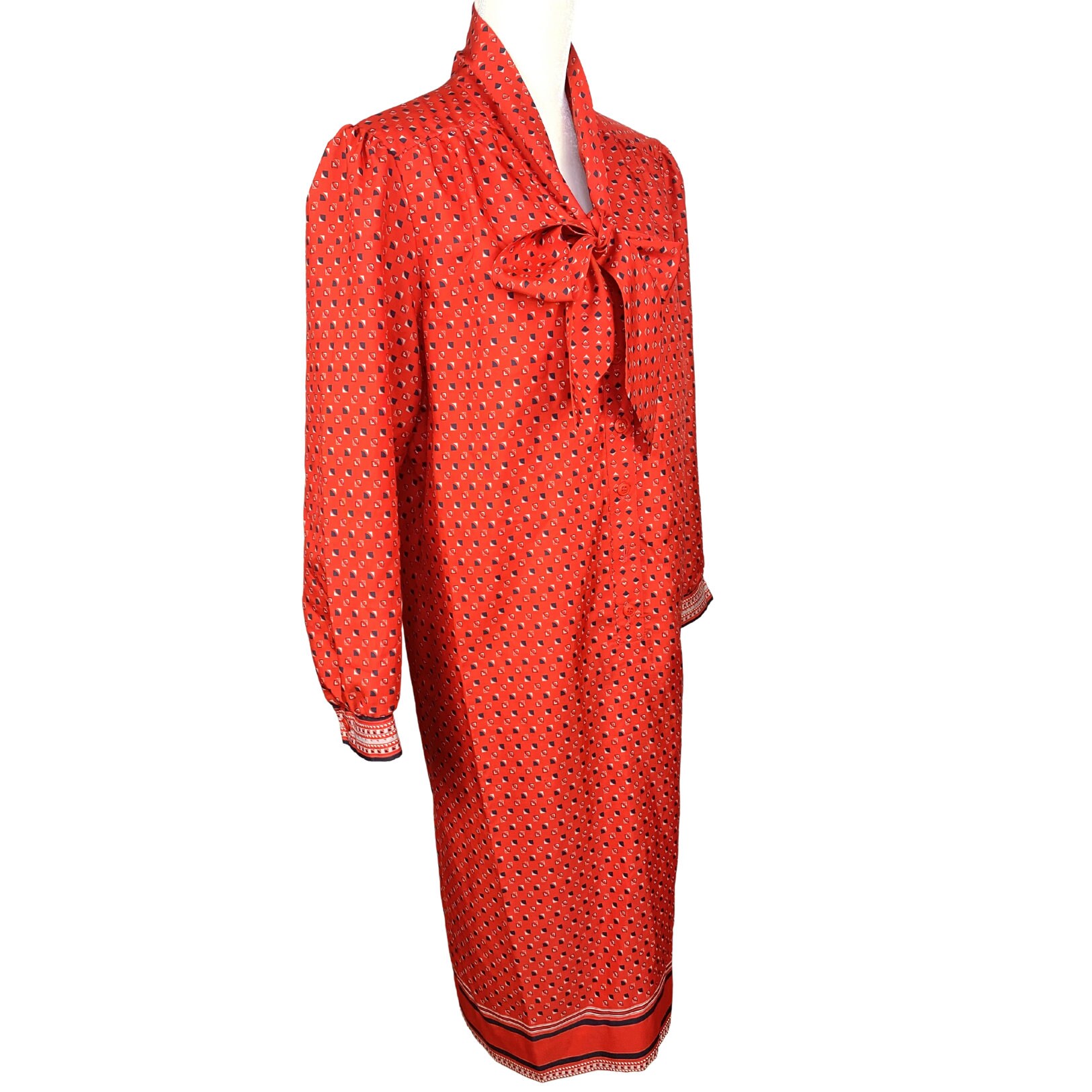 Vintage Dresses for Women Patterned Dress for Women Tie Neck - Etsy