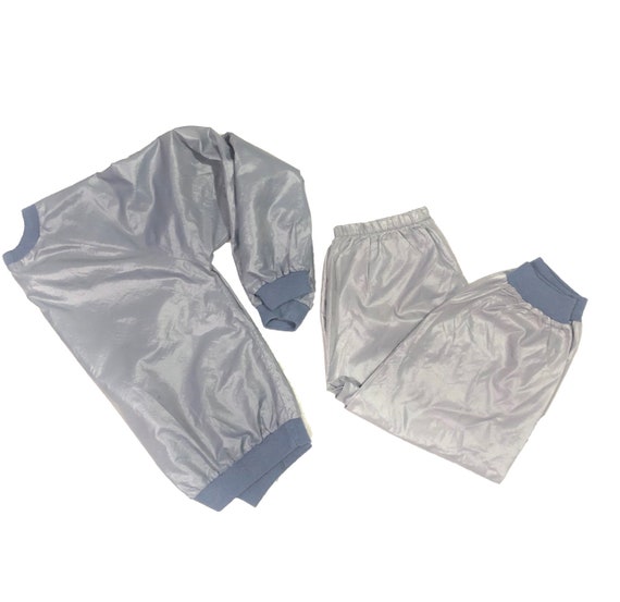 70's Track Suit | Vintage Space Gray Workout Wear - Gem