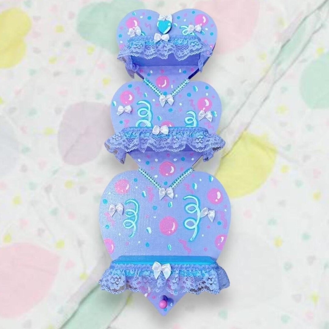 Fairy Kei Pastel Wooden Confetti Heart Shelf - Etsy