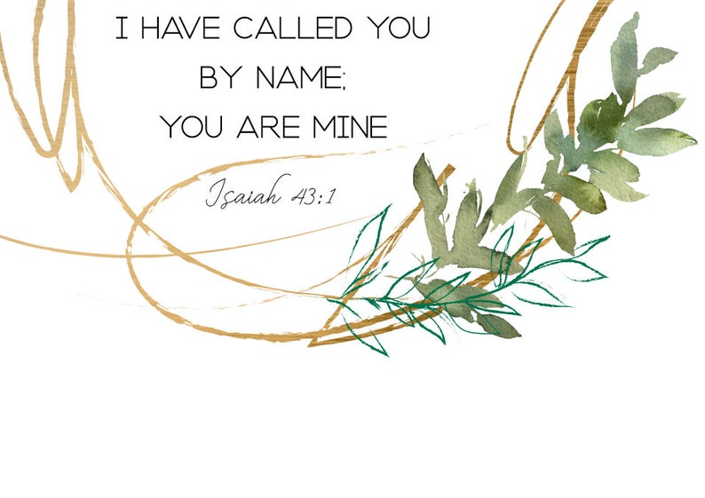 Isaiah 43:1 Scripture wall art Bible verse wall decor | Etsy