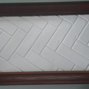 Chevron / Herringbone Brick 3D Stencil Reusable Make Brick Accent Wall ...