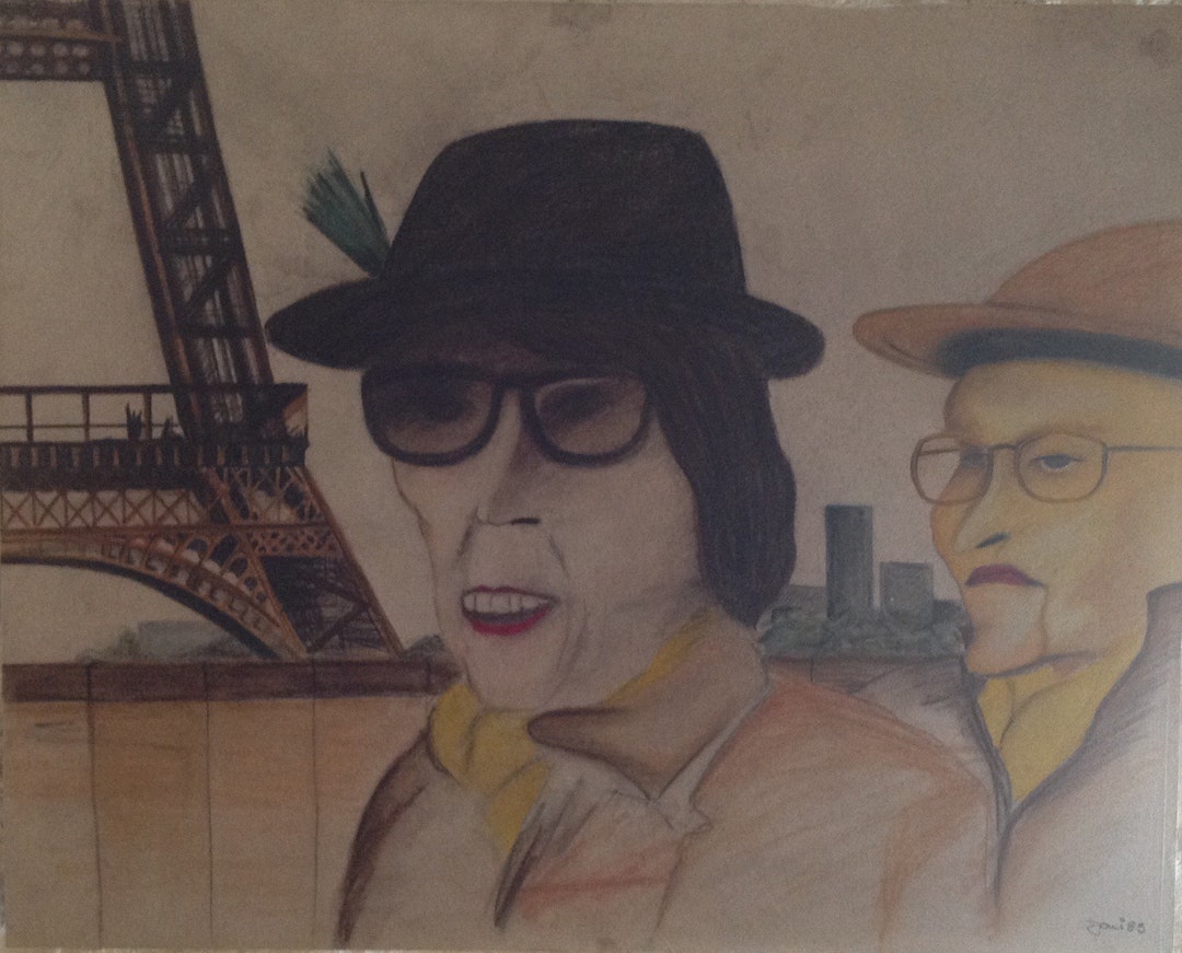 Original Drawing J.j.friday Visit Paris 1985 - Etsy