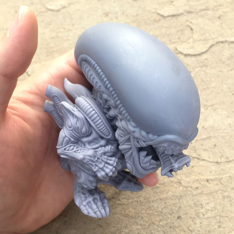 Alien Warrior Unpainted Solid Resin Kit, 3.7 Inch Tall, Chibi - Etsy
