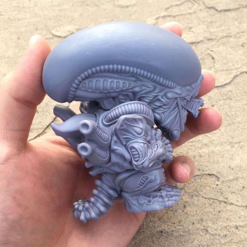 Alien Warrior Unpainted Solid Resin Kit, 3.7 Inch Tall, Chibi - Etsy