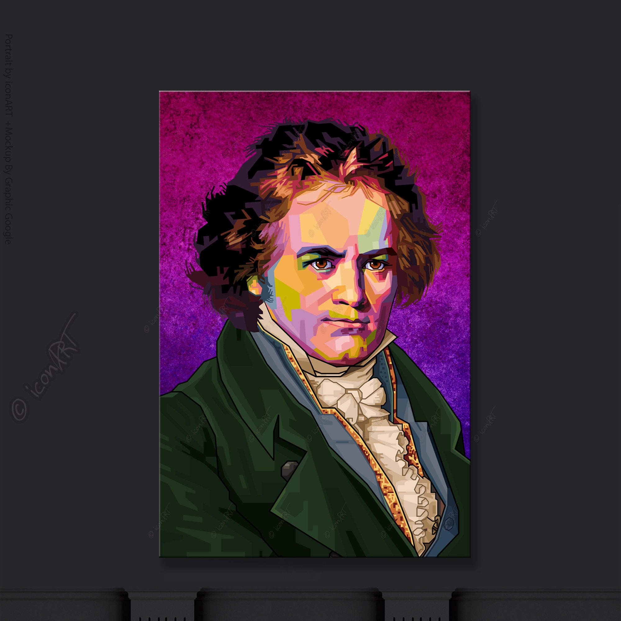 Ludwig van Beethoven portrait classic fine art canvas print | Etsy