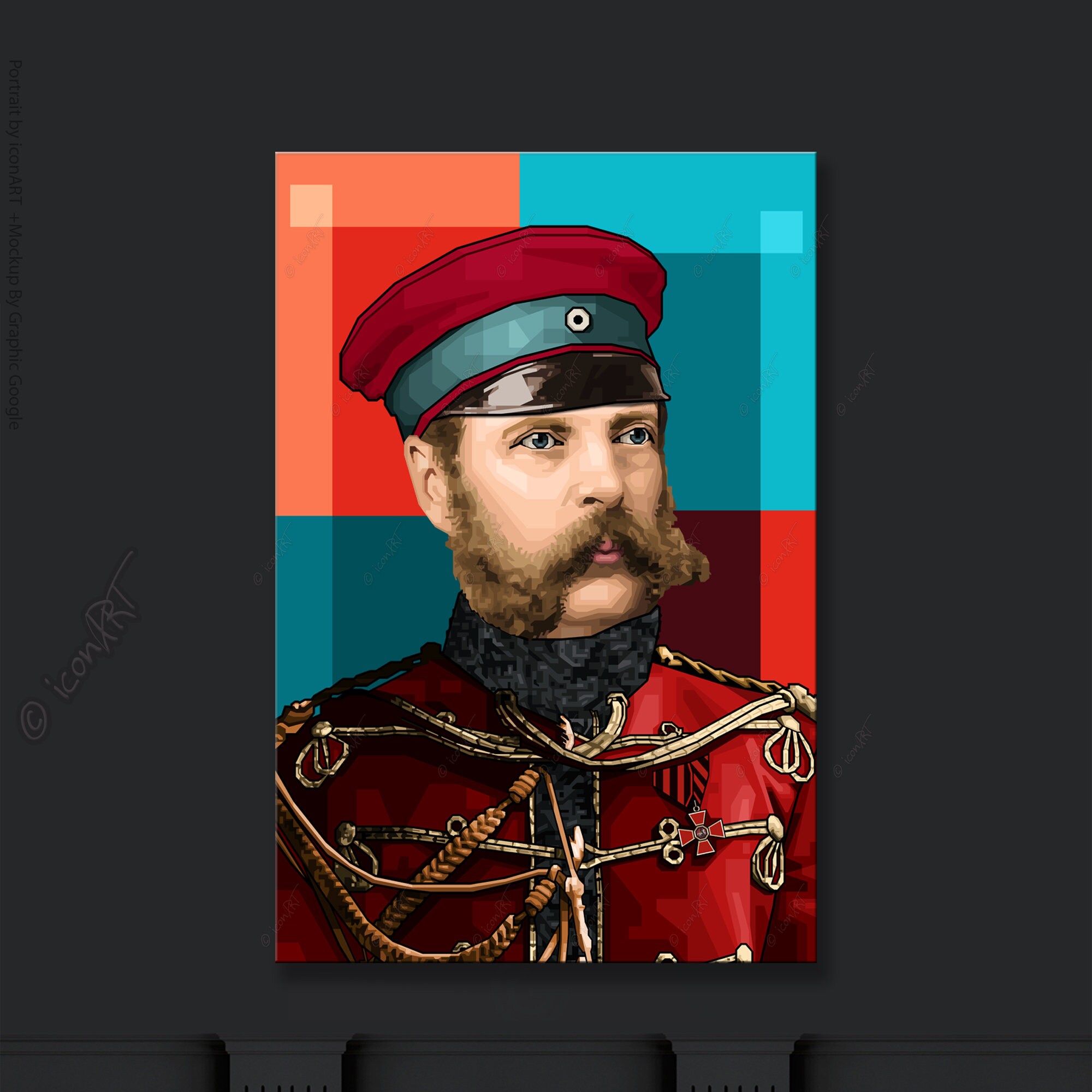 Tsar Alexander II of Russia - Digital Art on Canvas - Big Pop Art ...