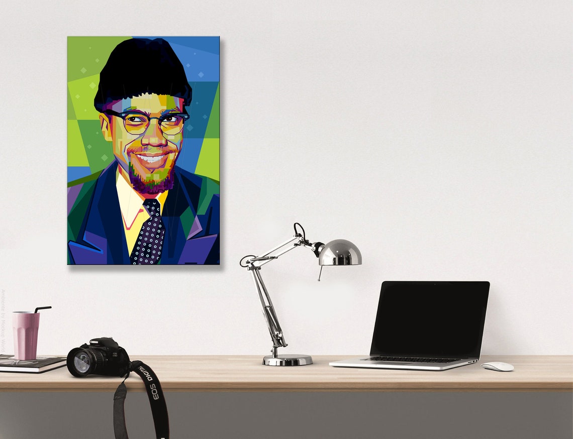 In Memory Of Malcolm X Statement Portrait Pop Art Bilder für - Etsy.de