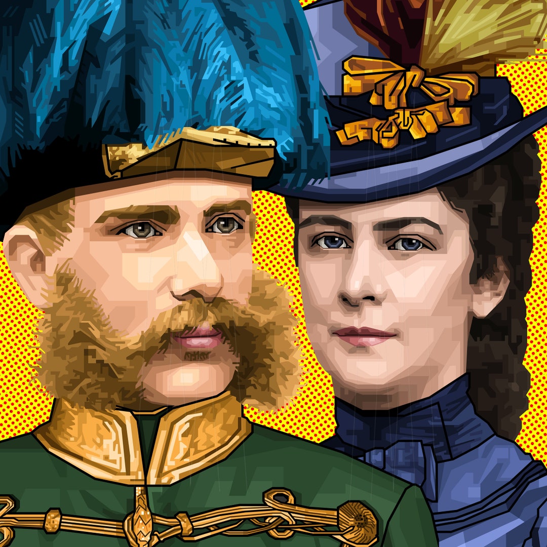 Pop Art Wandbild Kaiser Franz Josef I. Und Elisabeth sisi QUADRAT ...