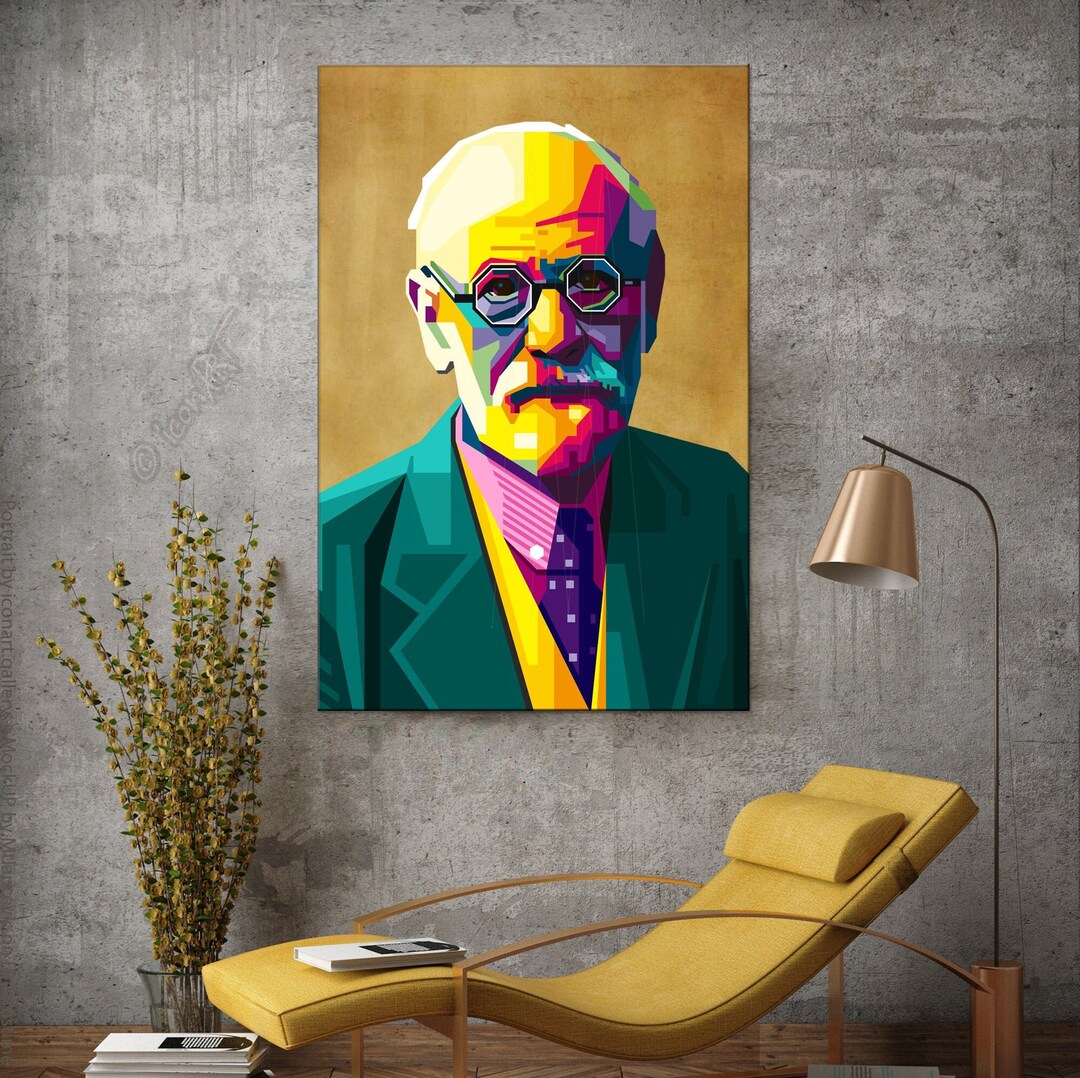 Sigmund Freud Founder of Psychoanalysis - Digital Art on Canvas - for ...
