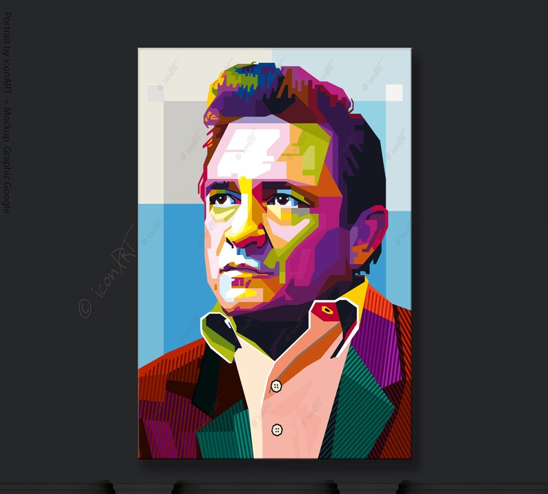 Portrait "johnny |o1 " FRAMED ART Iconart Portrait Gift Personalized by ...