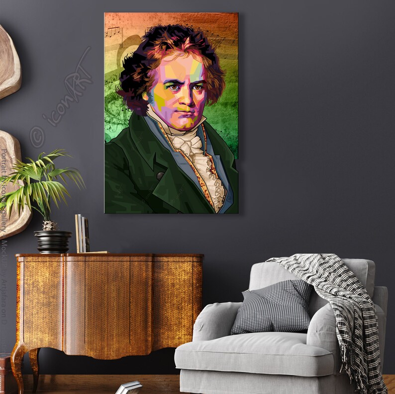 Ludwig Van Beethoven Portrait Classic Fine Art Canvas Print - Etsy