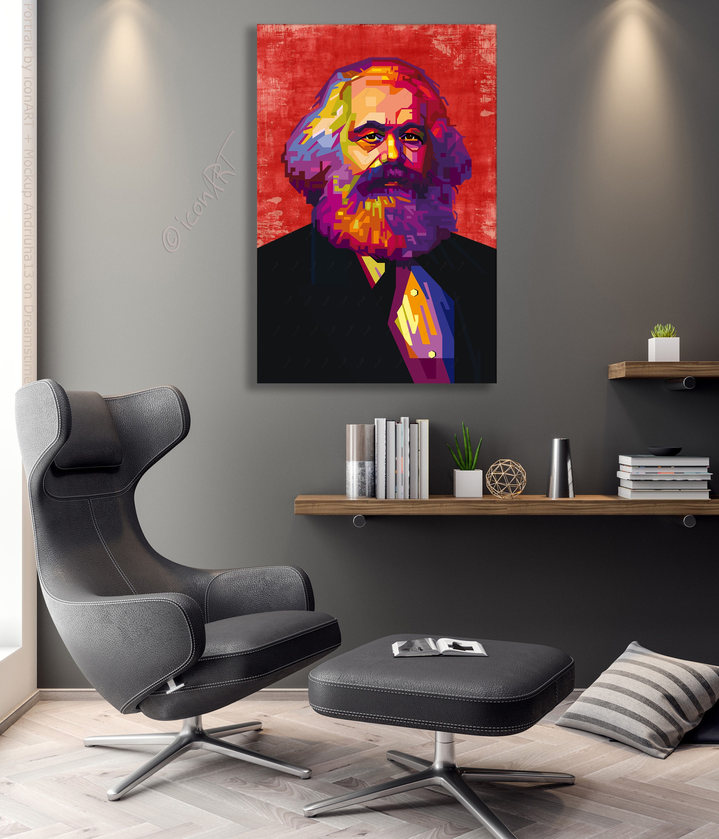 Karl Marx Pop Art Grafik Kultur für Wohnzimmer Flur - Etsy.de