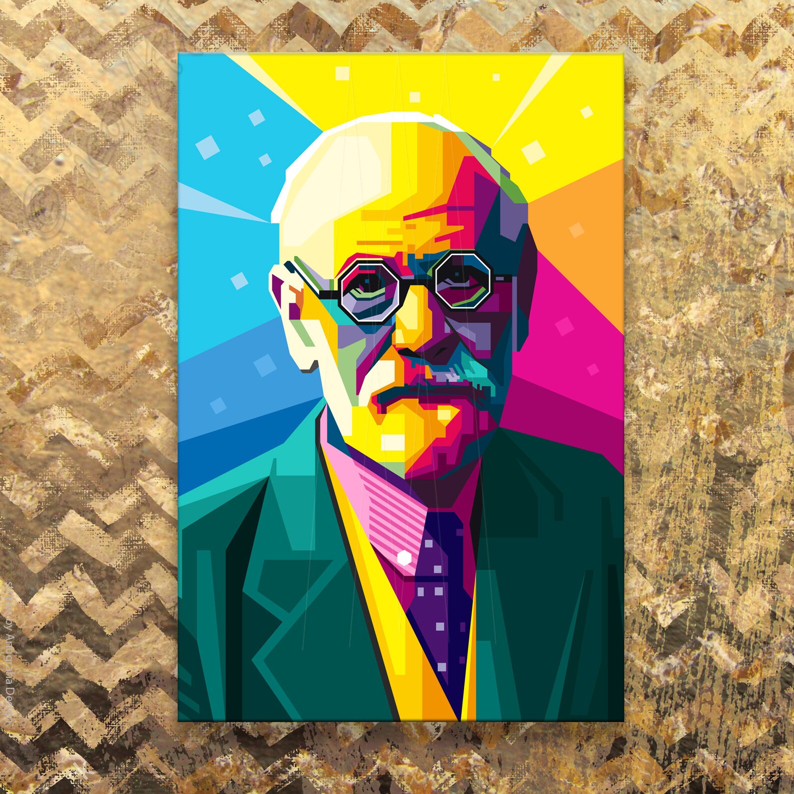 Sigmund Freud founder of psychoanalysis Digital art on | Etsy
