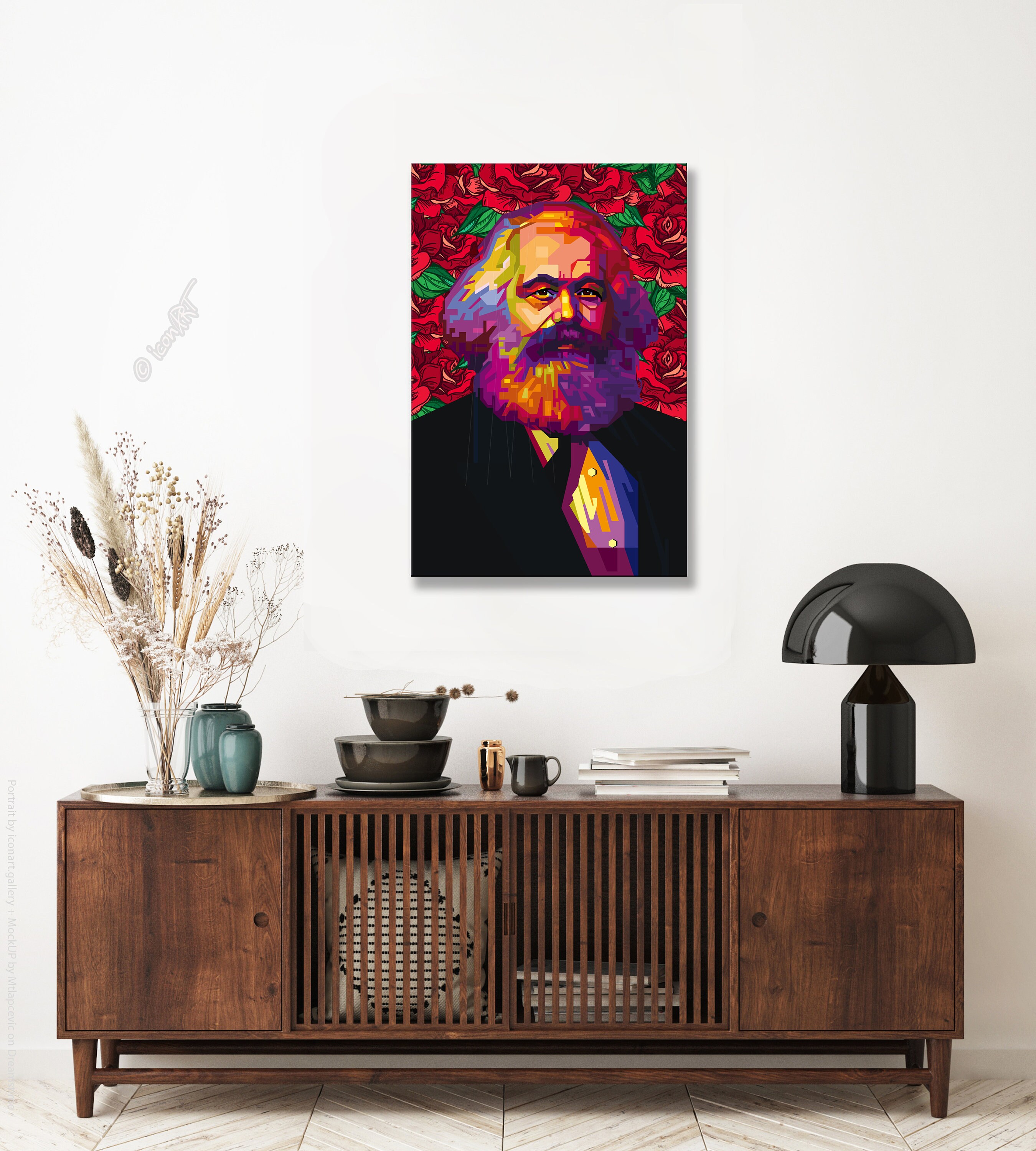 Karl Marx Pop Art Grafik iconArt Digital Art auf Leinwand | Etsy
