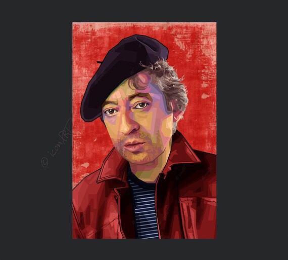 Serge French Singer Pop Art Icons Pictures Culture for | Etsy