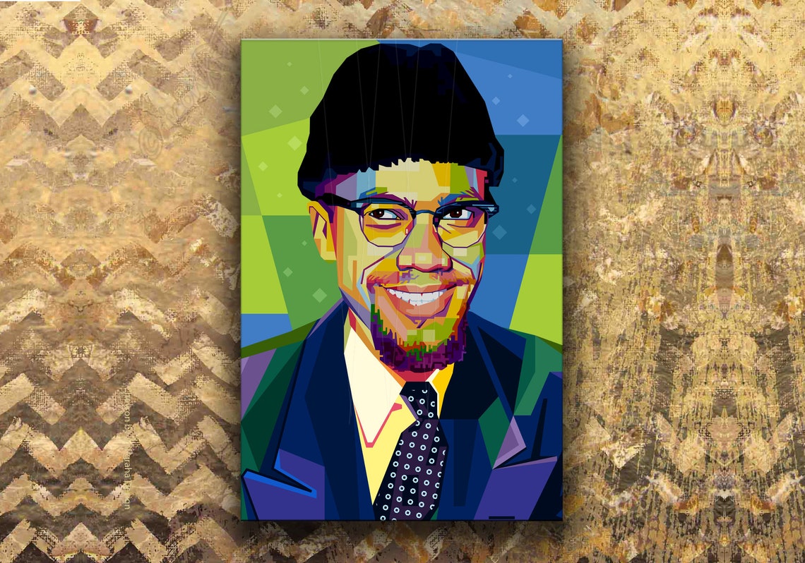 In Memory Of Malcolm X Statement Portrait Pop Art Bilder für - Etsy.de