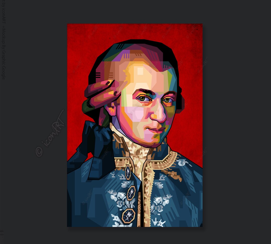 Mozart Edition Various Iconic Persons. Portait: Digital Popart Wolfgang ...
