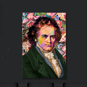 Ludwig Van Beethoven Portrait Classic Fine Art Canvas Print for Home ...