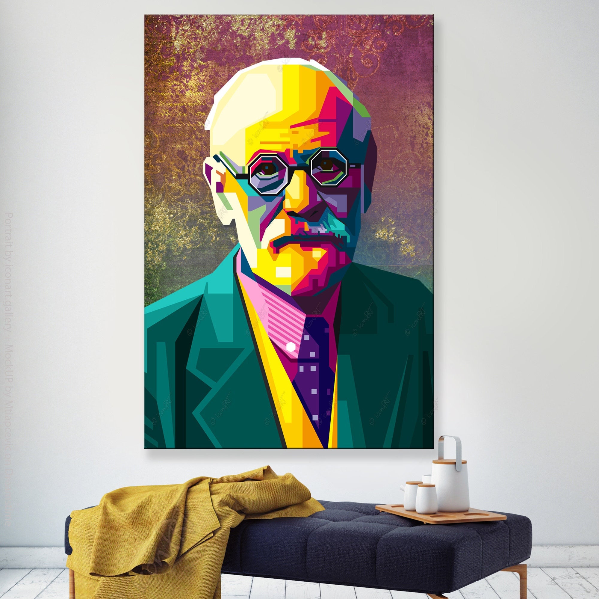 Sigmund Freud Founder of Psychoanalysis Digital Art on - Etsy