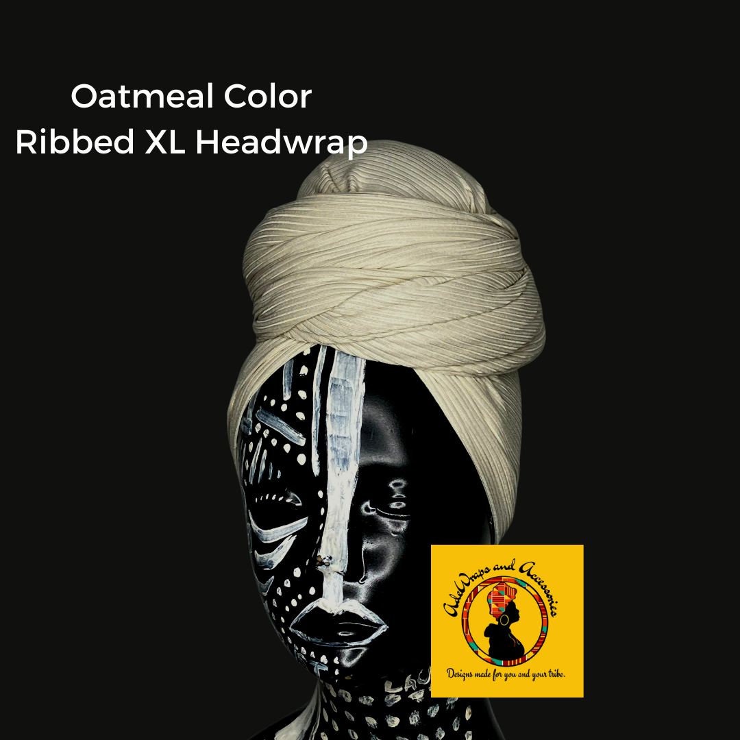 Tan Color Ribbed Texture XL Stretch Headwrap - Etsy