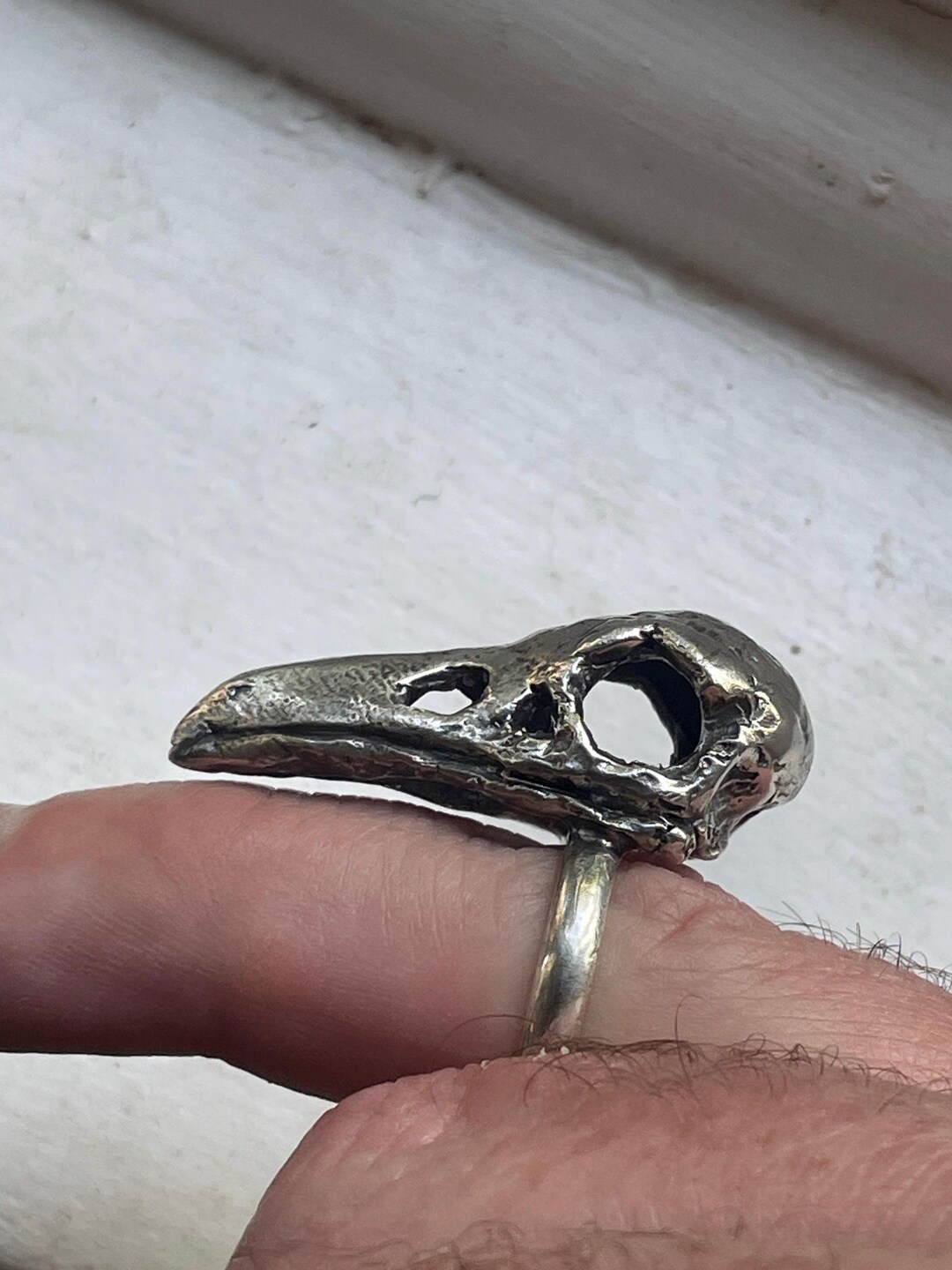 Crow Skull Ring-sml - Etsy