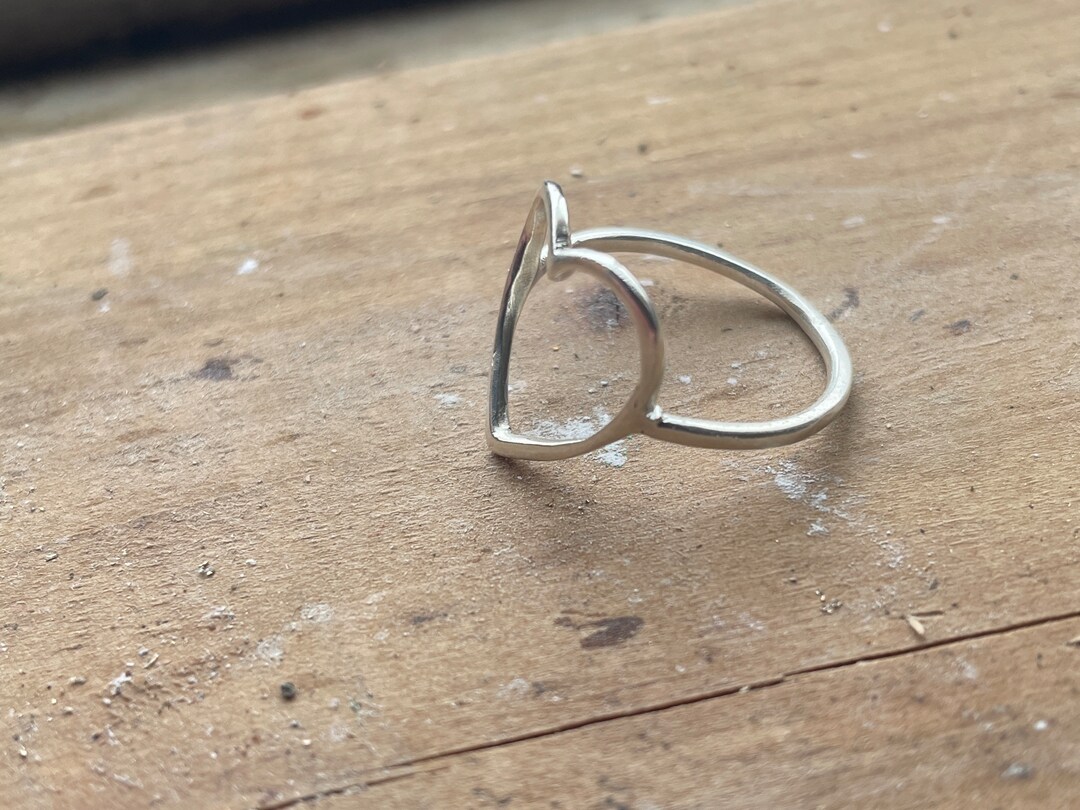 Heart Outline Ring - Etsy