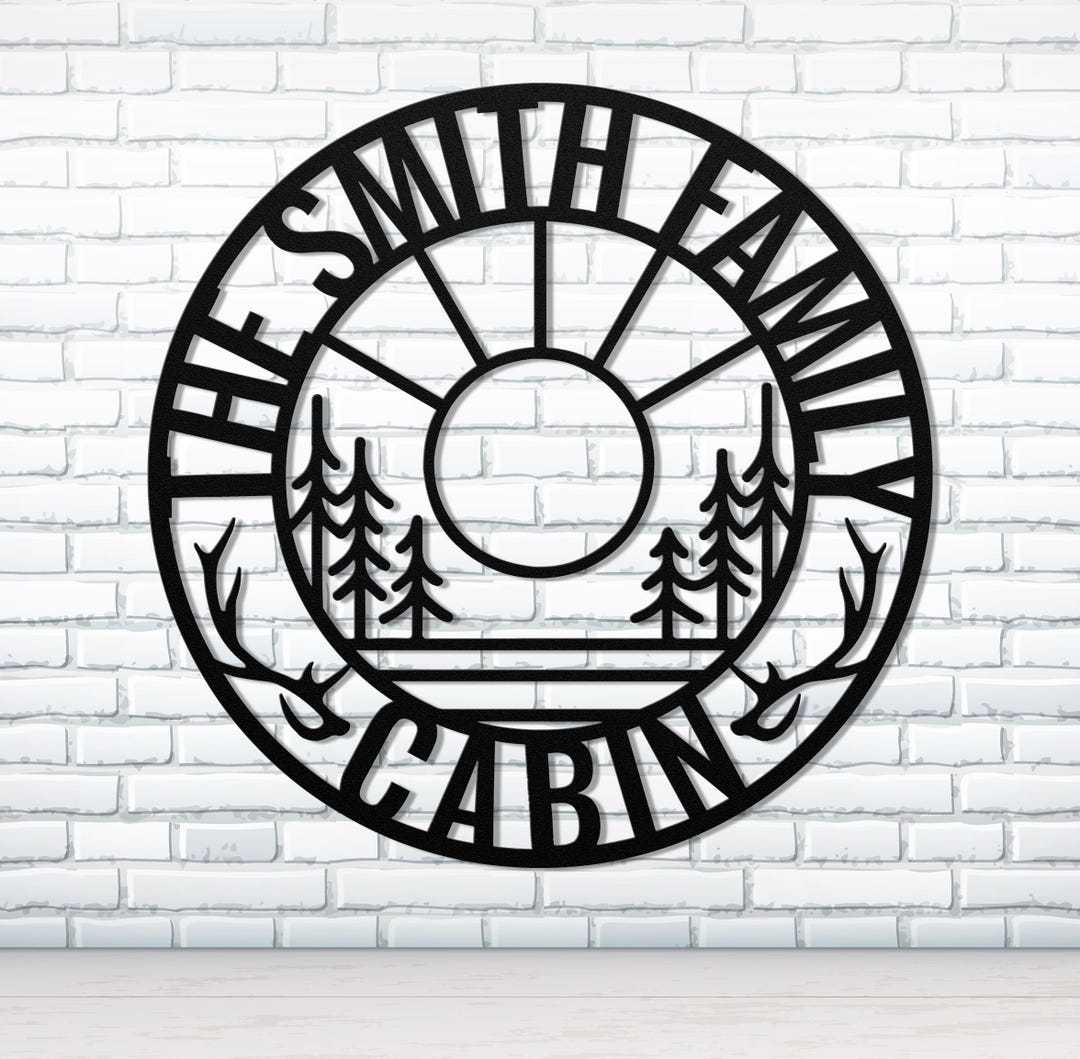 Personalized Family Cabin Metal Sign, Family Lodge Decor, Cabin Wall ...