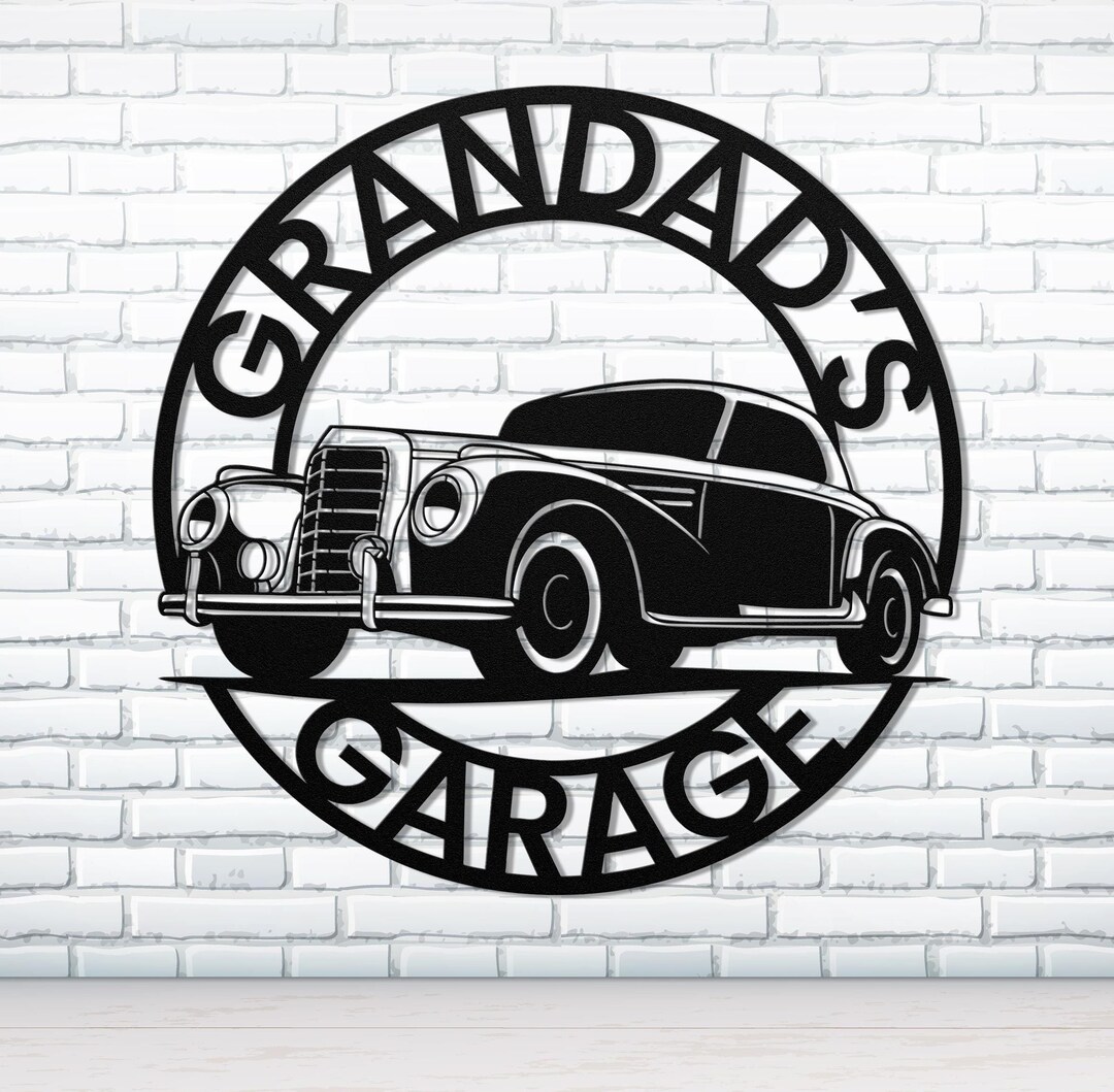 Personalized Metal Car Sign – Custom Garage, Workshop Wall Decor for ...