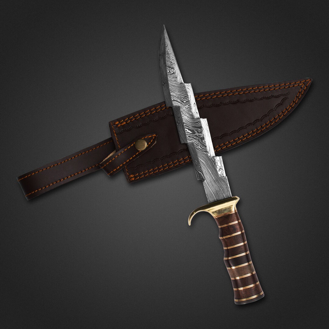 Handmade Damascus Dagger Knife Perfect for Hunting Equipped With a ...