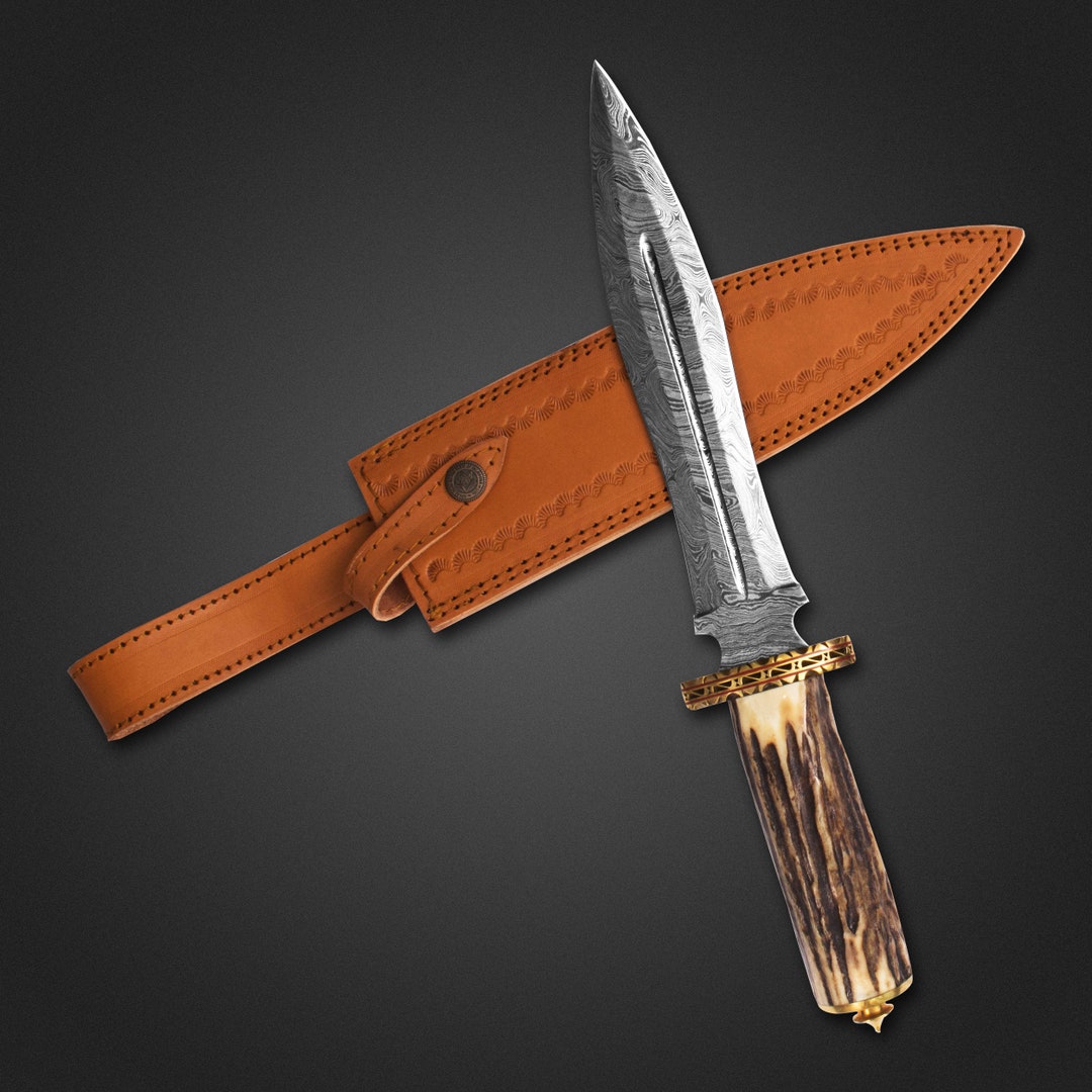 A Versatile Handmade Damascus Dagger Knife, a Functional Hunting Dagger ...