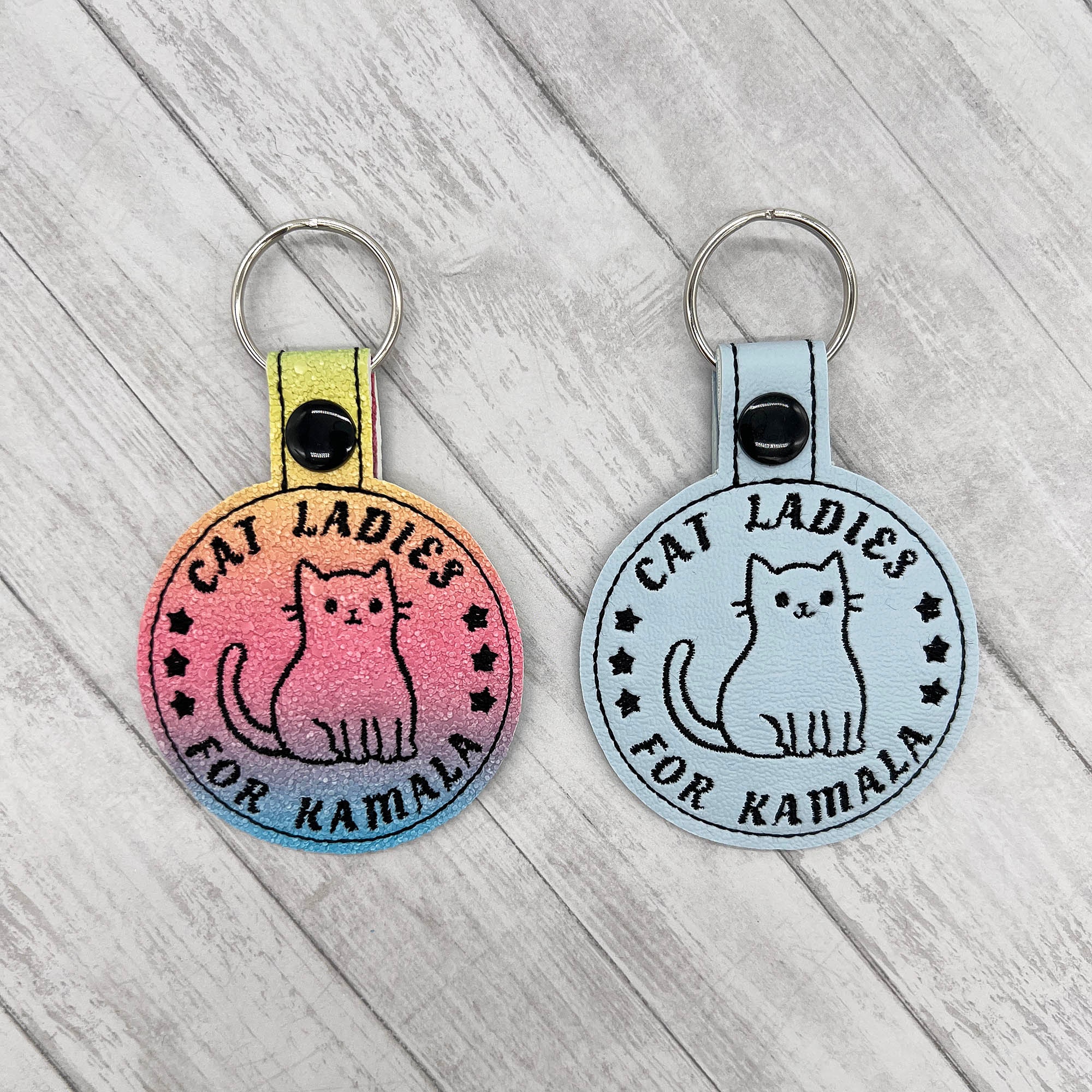 Cat Ladies for Kamala, Harris 2024, Pro Democracy Key Chain, Vote Blue ...