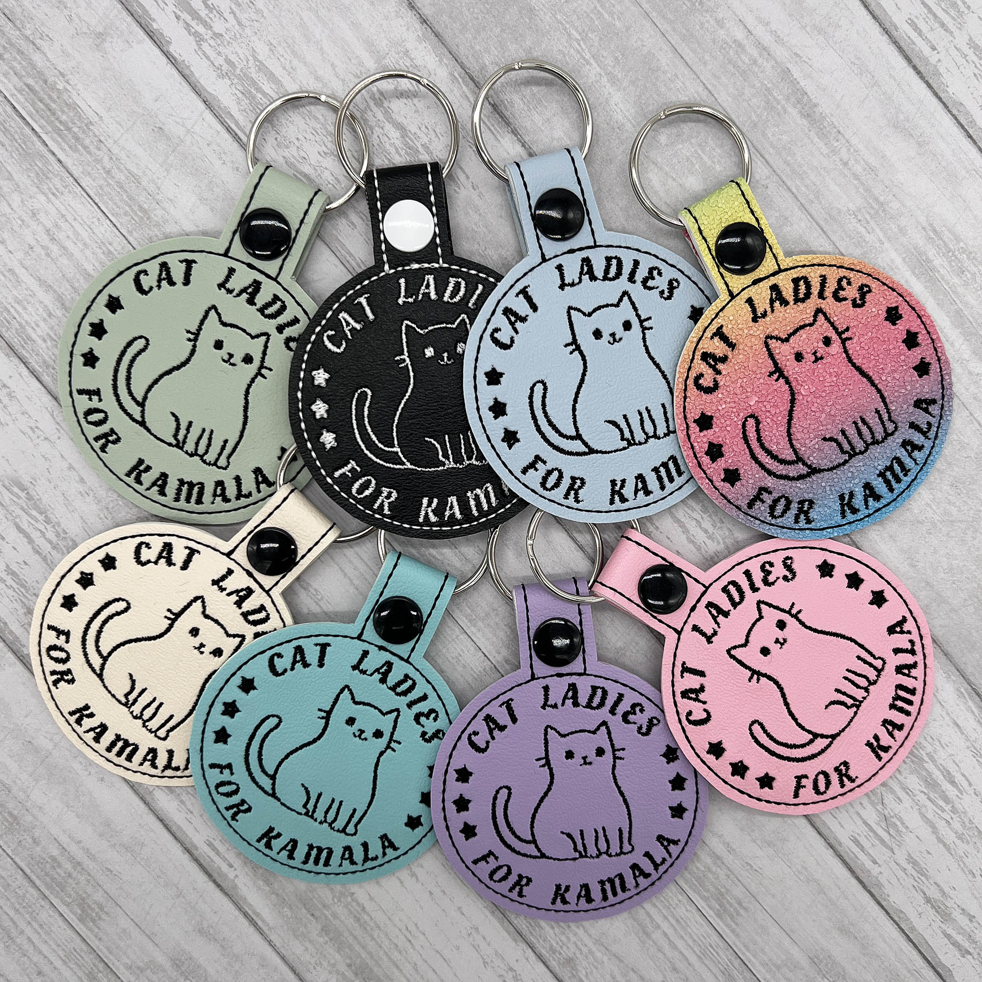 Cat Ladies for Kamala, Harris 2024, Pro Democracy Key Chain, Vote Blue ...