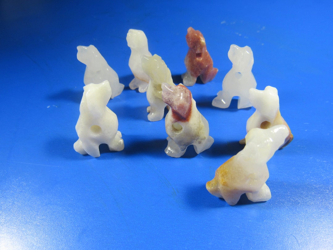 9 Little Carved ONYX Dogs - Etsy