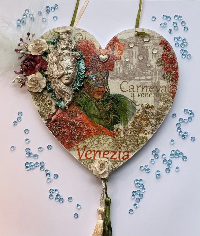 Wall Decor Heart - Venetian Carnival Theme - 6” X 6” - Etsy UK