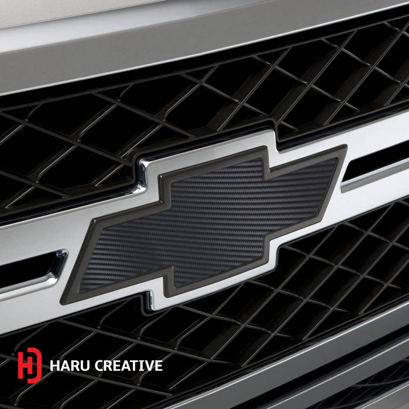 Chevy Bowtie Emblem Overlay Vinyl Decal Sticker Kit 3D Carbon Fiber DIY ...