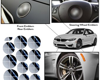 5 Series BMW Emblem Cover Vinyl Overlay Roundel Sticker Decal Rims Hood ...