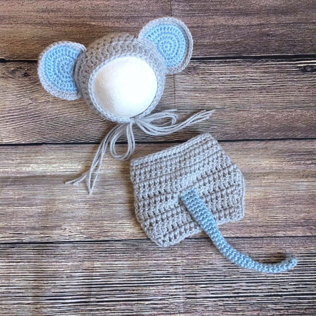 Crochet Mouse Costume, Baby Hat, Mouse Hat, Baby Animal Hat, Newborn ...