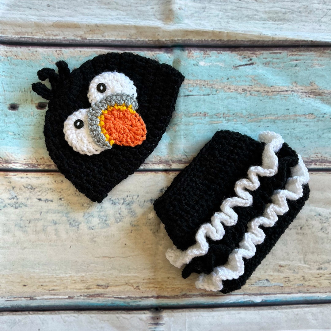 Baby Puffin Outfit, Crochet Puffin Set, Puffin Hat, Bird Hat, Crochet ...