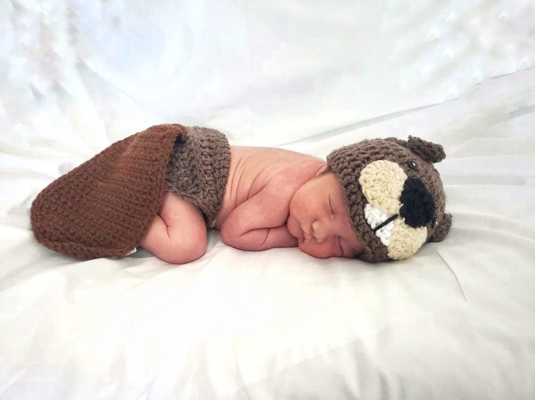 Baby Beaver Outfit, Crochet Beaver Set, Baby Beaver Hat, Animal Hat ...