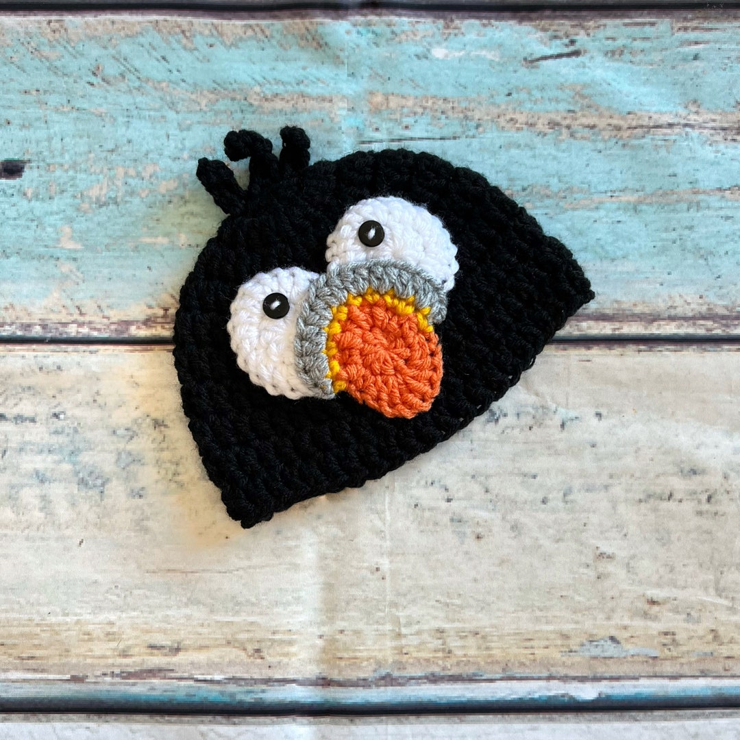 Baby Puffin Outfit, Crochet Puffin Set, Puffin Hat, Bird Hat, Crochet ...
