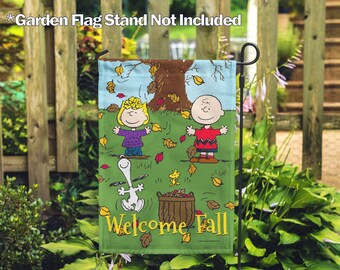 Welcome Fall Peanuts Flag - Etsy