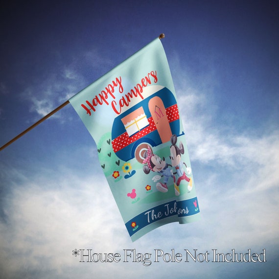 Personalized Disney Mickey and Minnie Mouse Flag Outdoor | Etsy