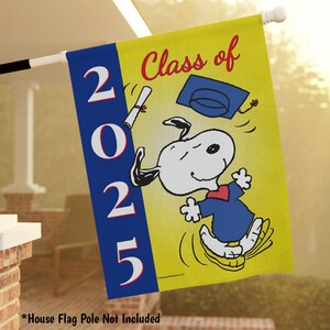 Snoopy Graduation Garden Flag Custom Peanuts Outdoor Graduation ...