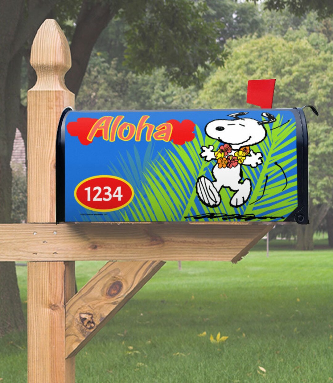 Mailbox Cover, PEANUTS®, PEANUTS® Aloha Snoopy Magnetic Mailbox Cover ...