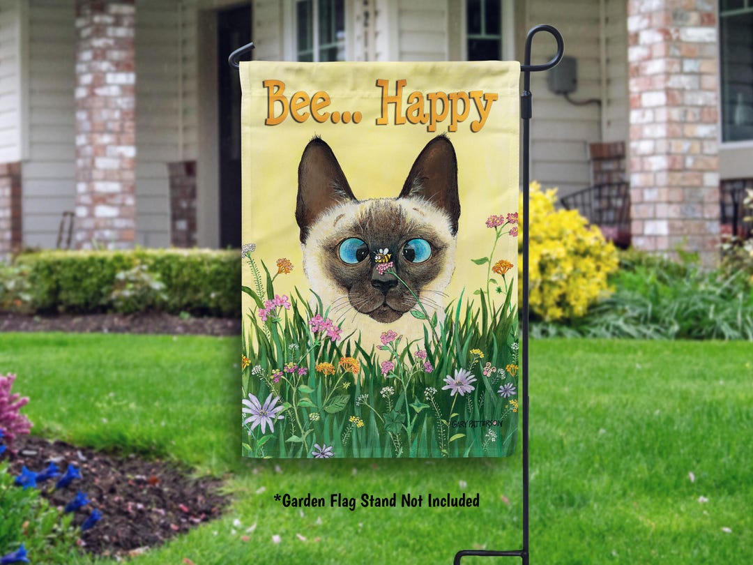 Funny Cat Flag, Cat Lover Welcome Flag, Outdoor Cat Decor, Bee Lover ...