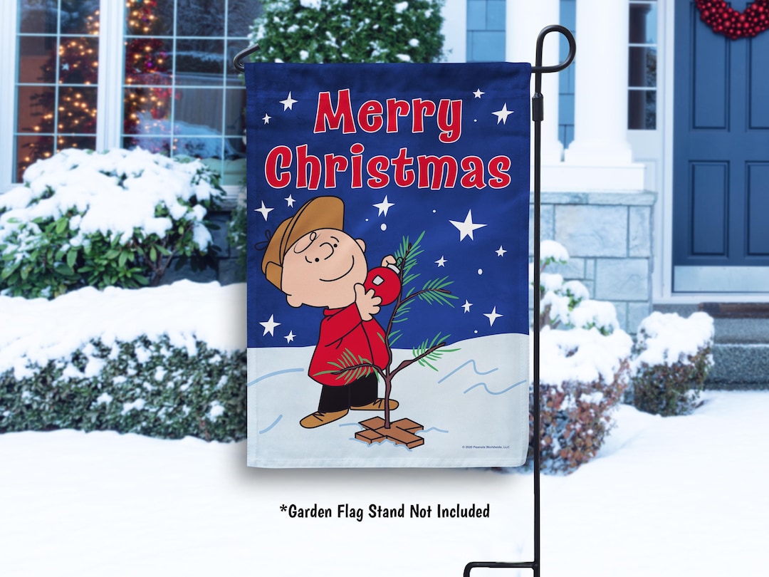 Merry Christmas Charlie Brown Garden Flag, Peanuts Christmas Yard Flag ...