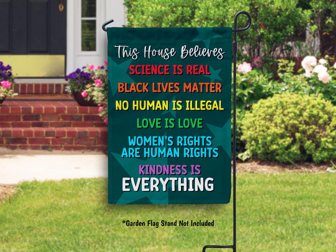In This House We Believe Equality and Inclusion Inspriational Garden ...