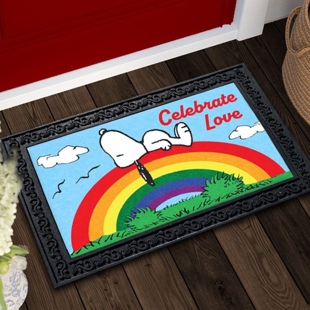 PEANUTS® Rainbow Celebrate Love Snoopy Doormat - 18"x30", Outdoor ...