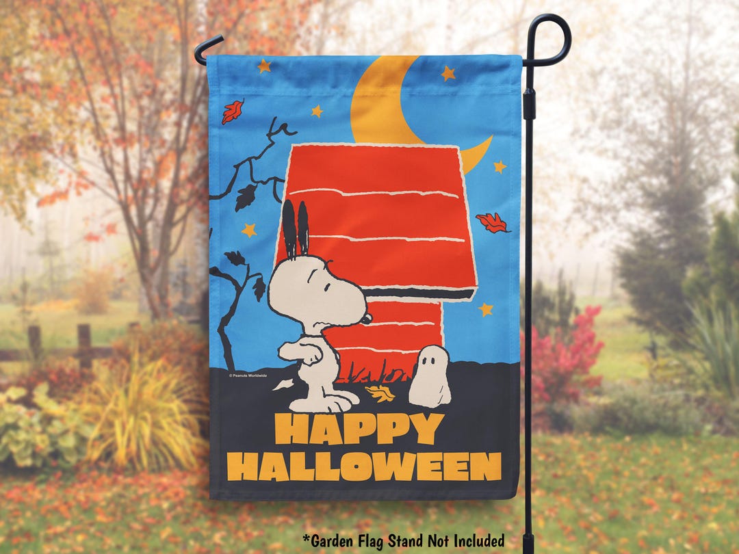 Snoopy Halloween Flag, Peanuts Halloween Outdoor Decor, Snoopy House ...